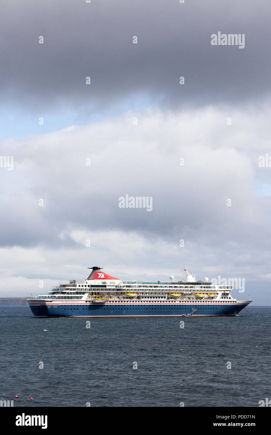 The Balmoral Cruise Ship anchored off Stornoway, Isle of Lewis, Western ...