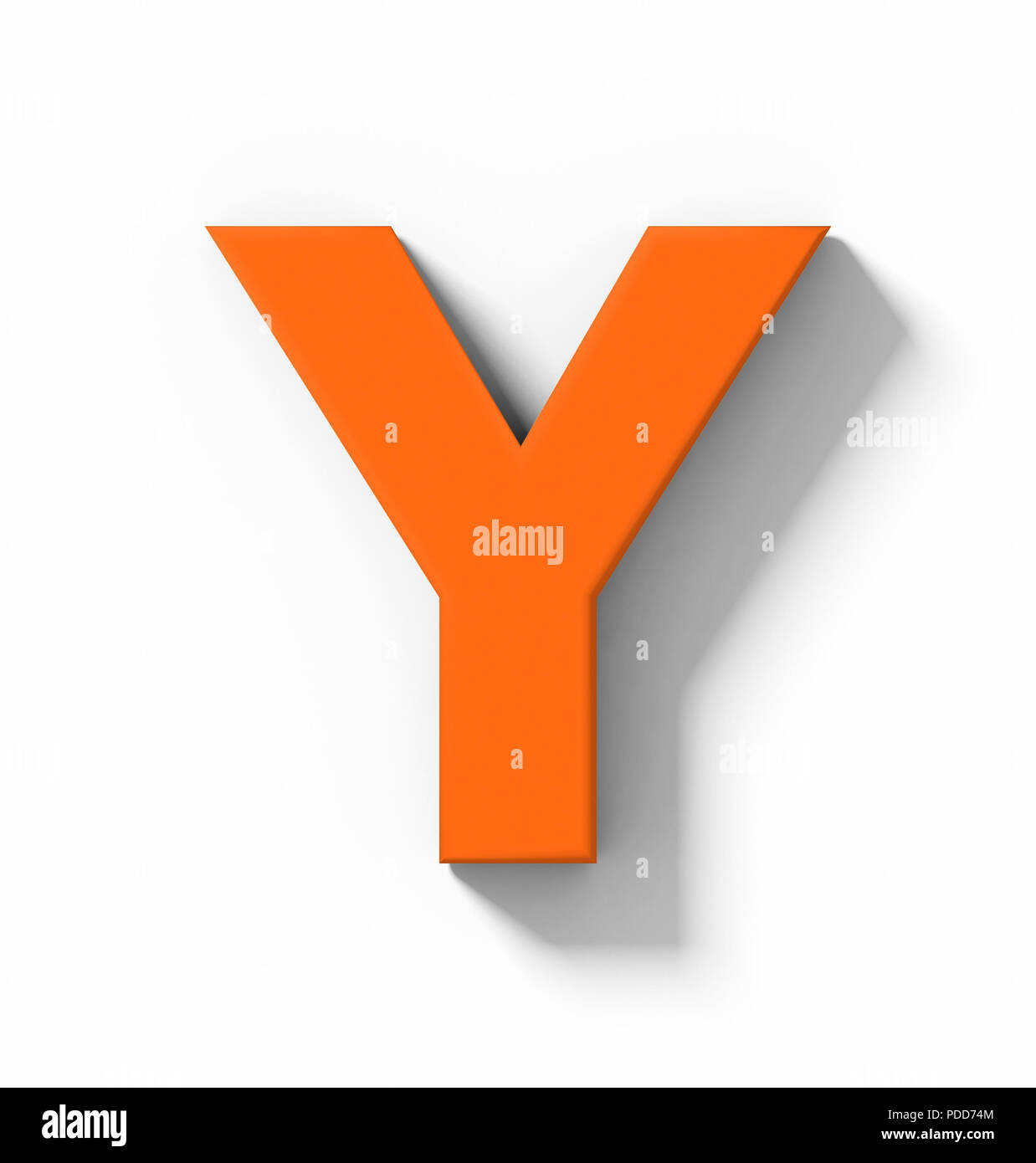 letter Y 3D orange isolated on white with shadow - orthogonal ...