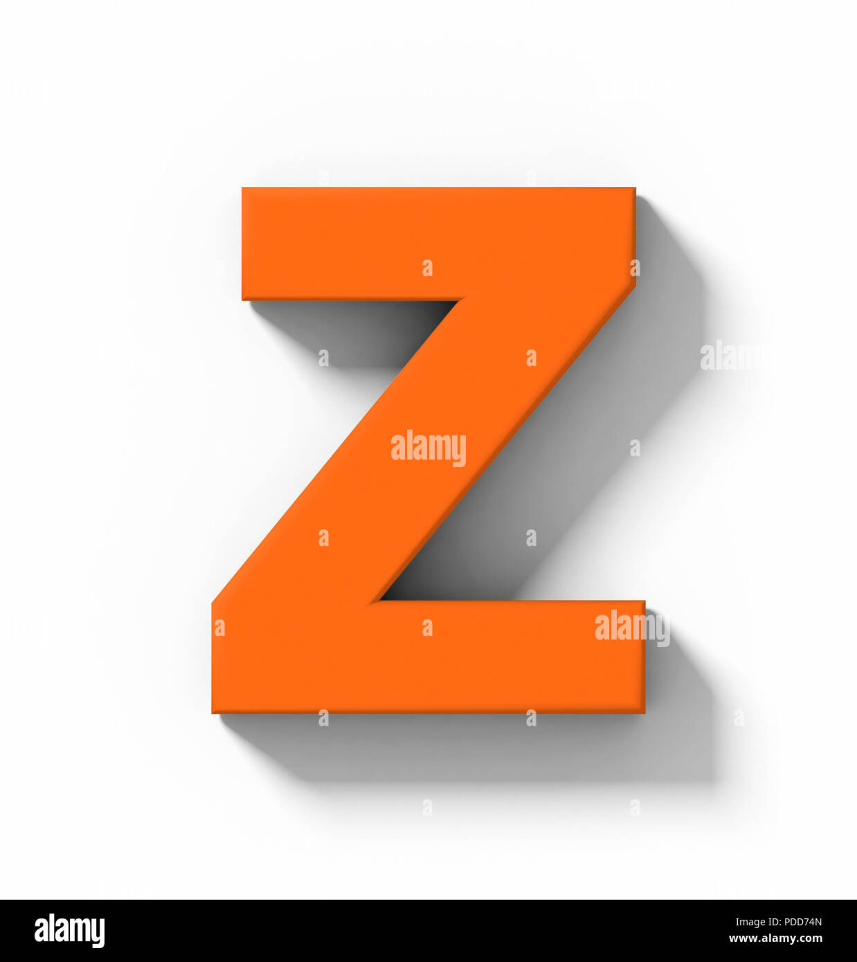letter Z 3D orange isolated on white with shadow - orthogonal ...