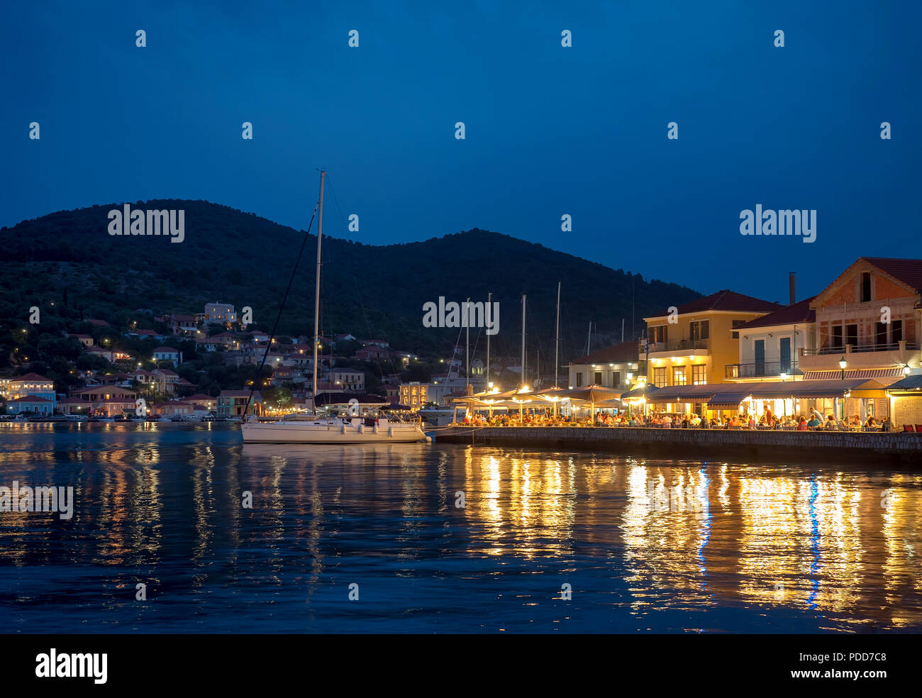 Vathi by night Stock Photo - Alamy