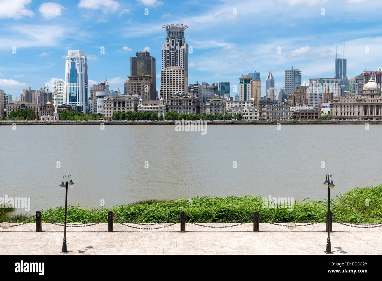Waterfront of The Bund on the banks of the Huangpu River in Shanghai ...