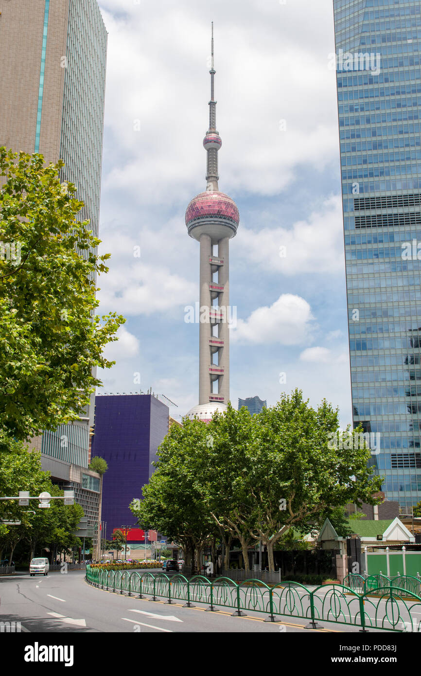 Landmark building on the Pudong waterfront in Shanghai, China Stock ...