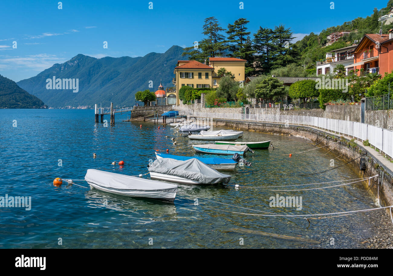 Scenic sight in Sala Comacina, village on Lake Como, Lombardy, Italy ...