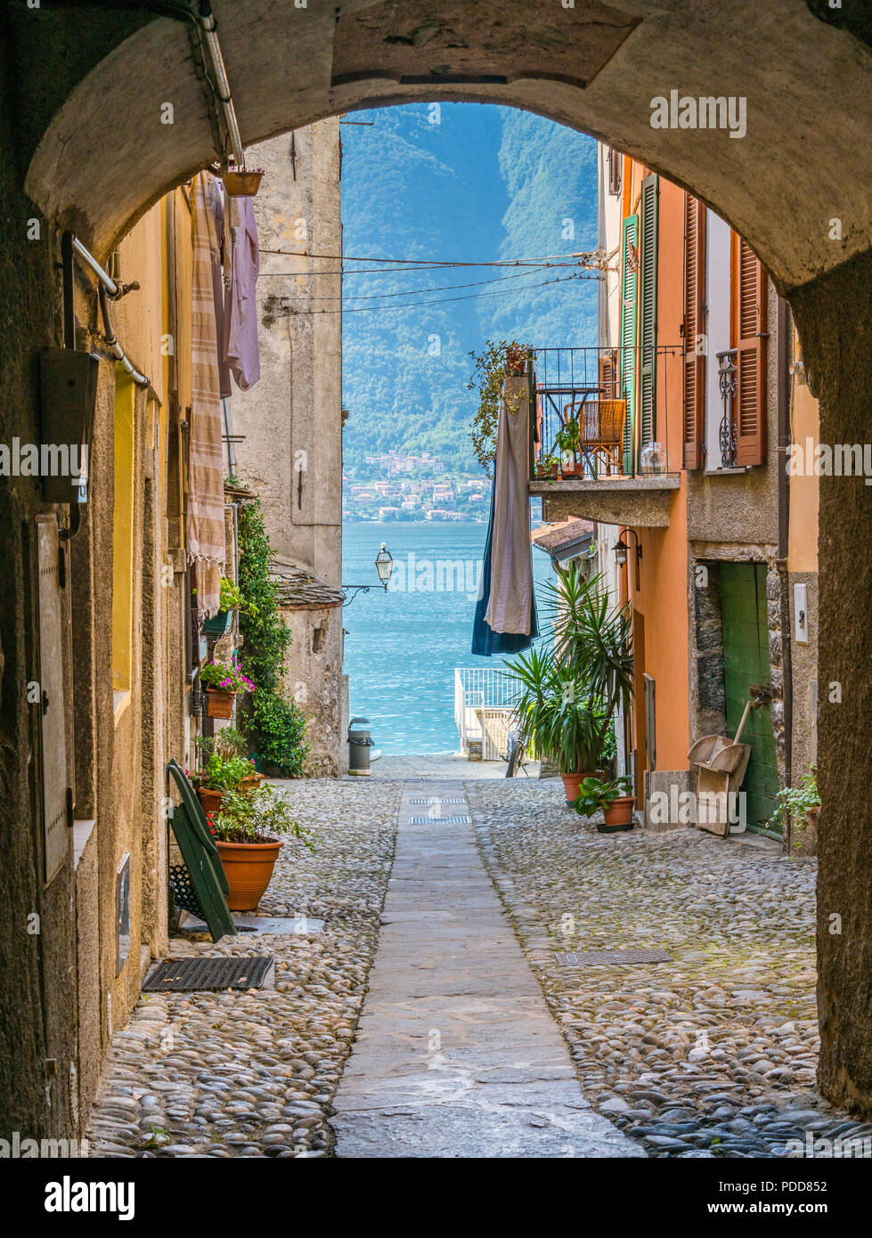 Scenic sight in Sala Comacina, village on Lake Como, Lombardy, Italy ...