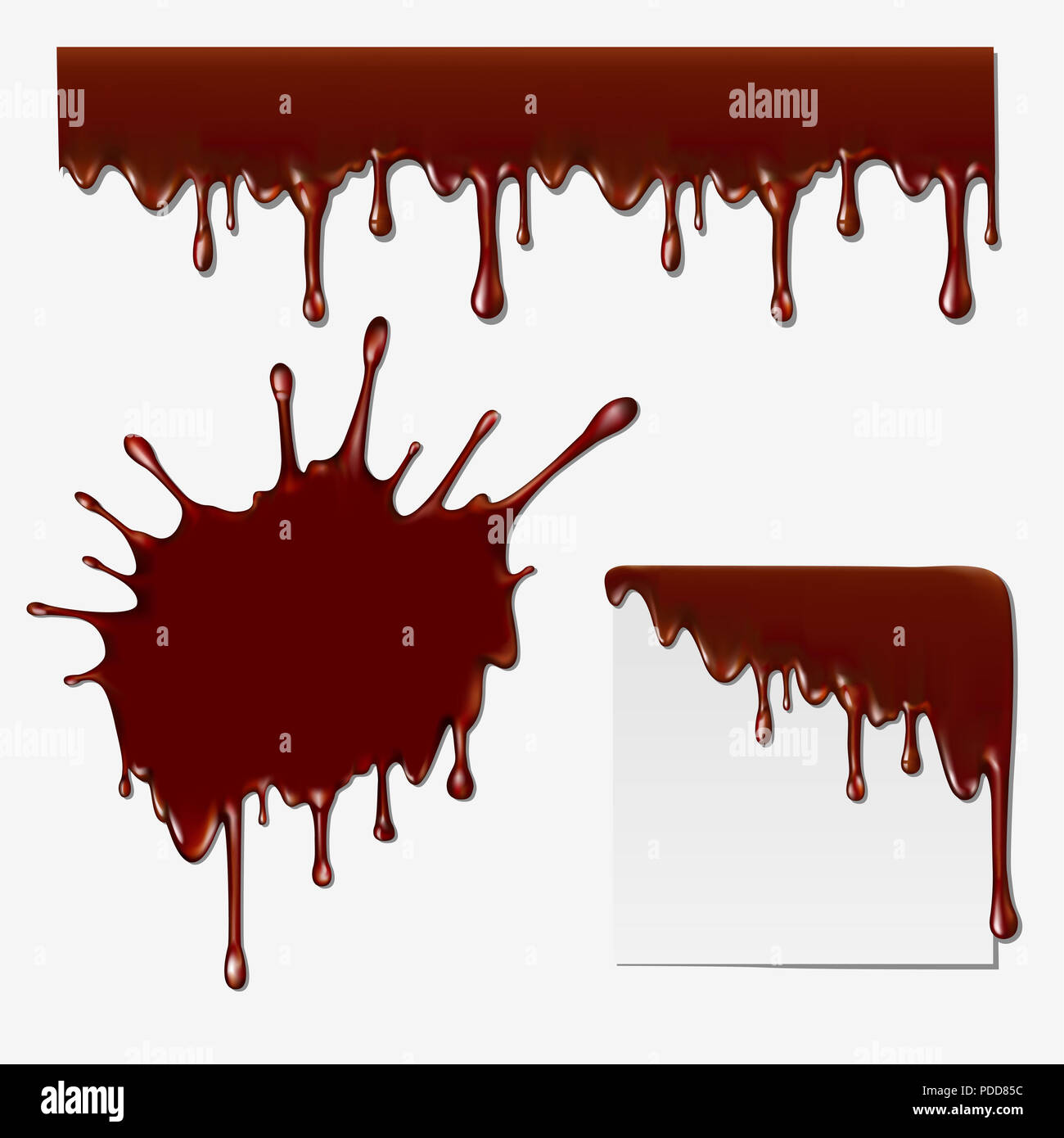 Set of chocolate blobs. Mesh. Clipping Mask Stock Photo - Alamy