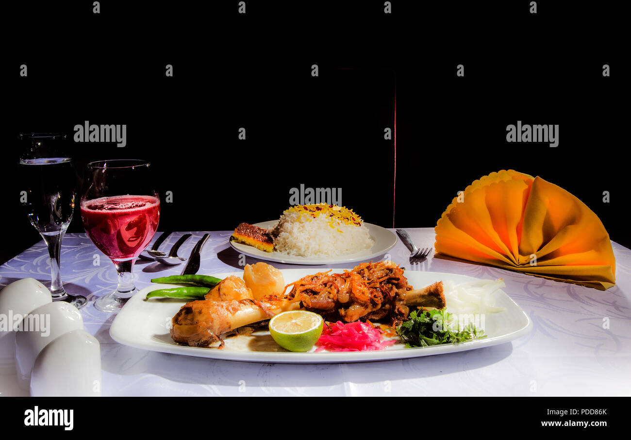 Colorful and eye-catching table with delicious food and desserts Stock ...