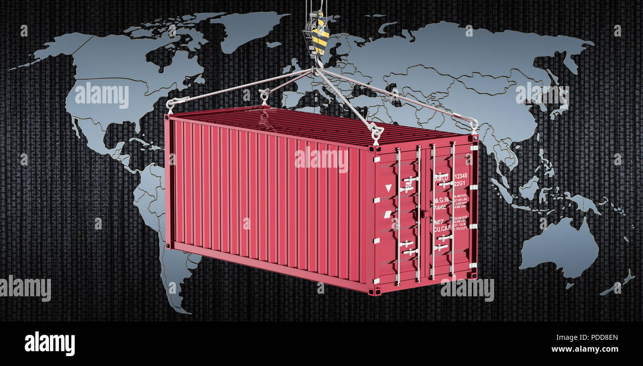 Worldwide cargo shipping and delivery concept, 3D rendering isolated on ...