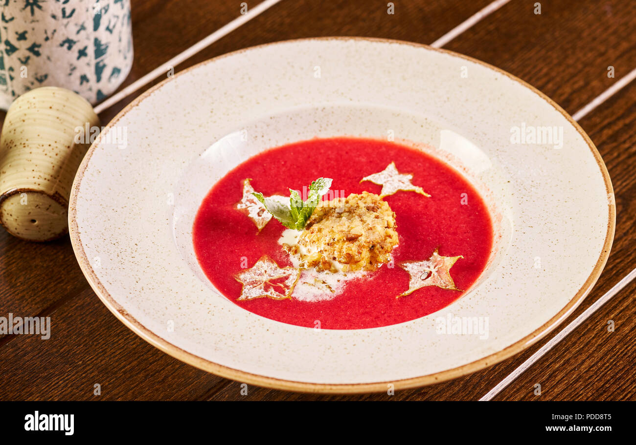 cold summer red soup Stock Photo - Alamy