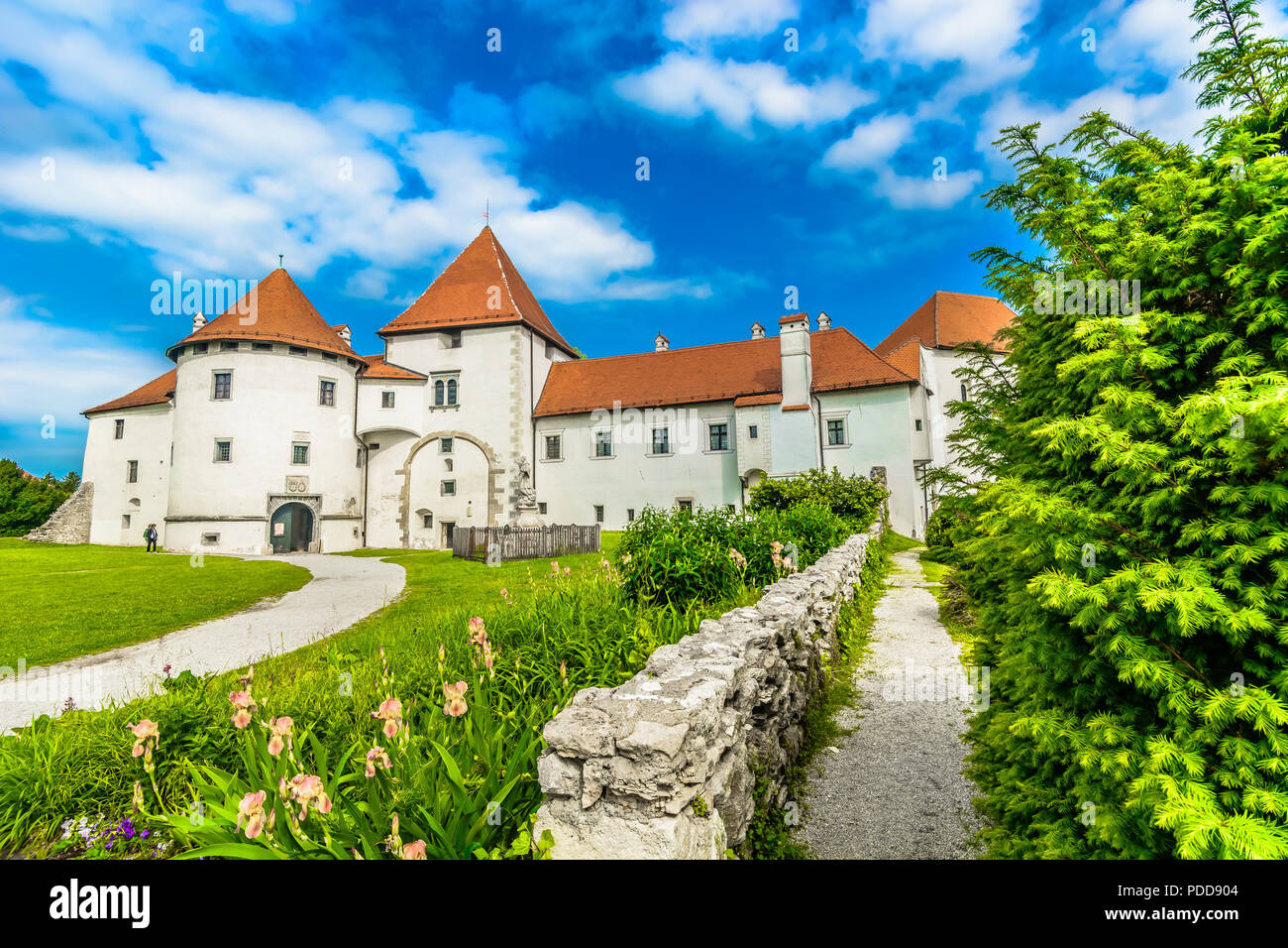Scenic view at Varazdin old town in Croatia, baroque landmarks Stock ...