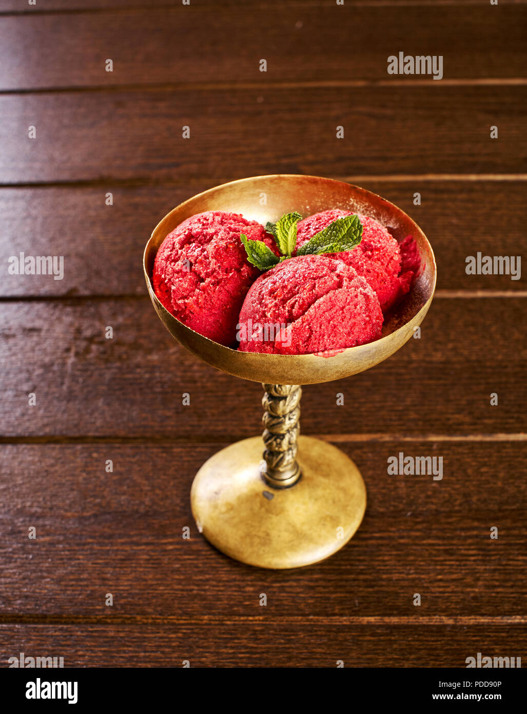 raspberry ice cream with a Cup Stock Photo - Alamy
