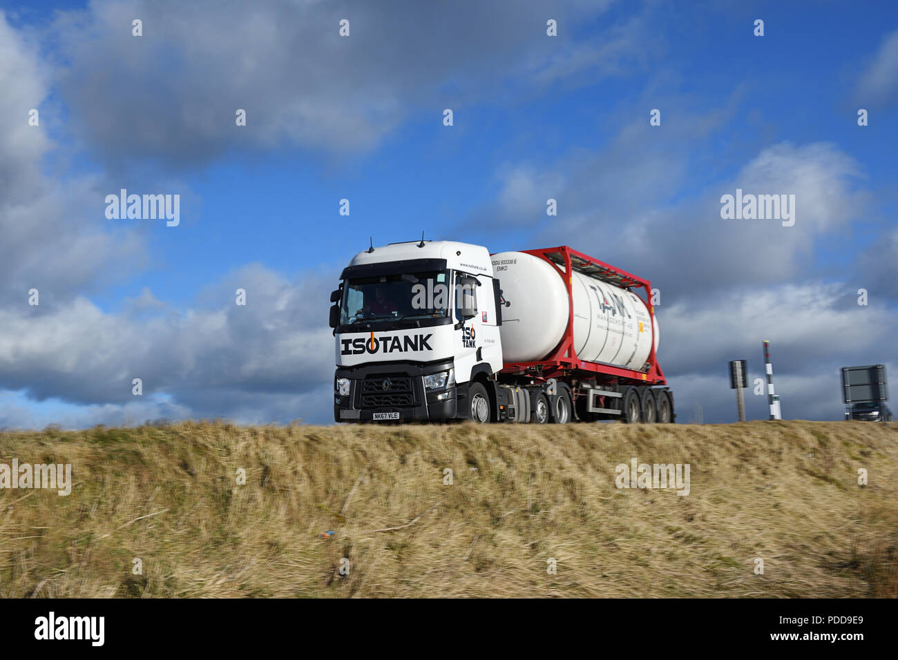 Renault tanker truck on the Woodhead Pass, Yorkshire Stock Photo - Alamy
