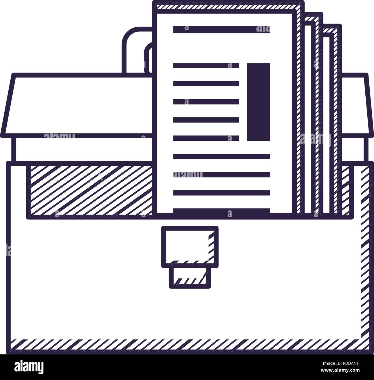 documents and business portfolio icon over white background, vector ...
