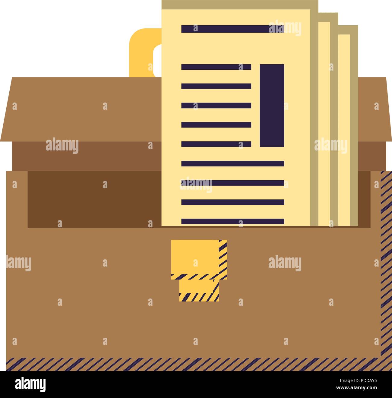 documents and business portfolio icon over white background, vector ...