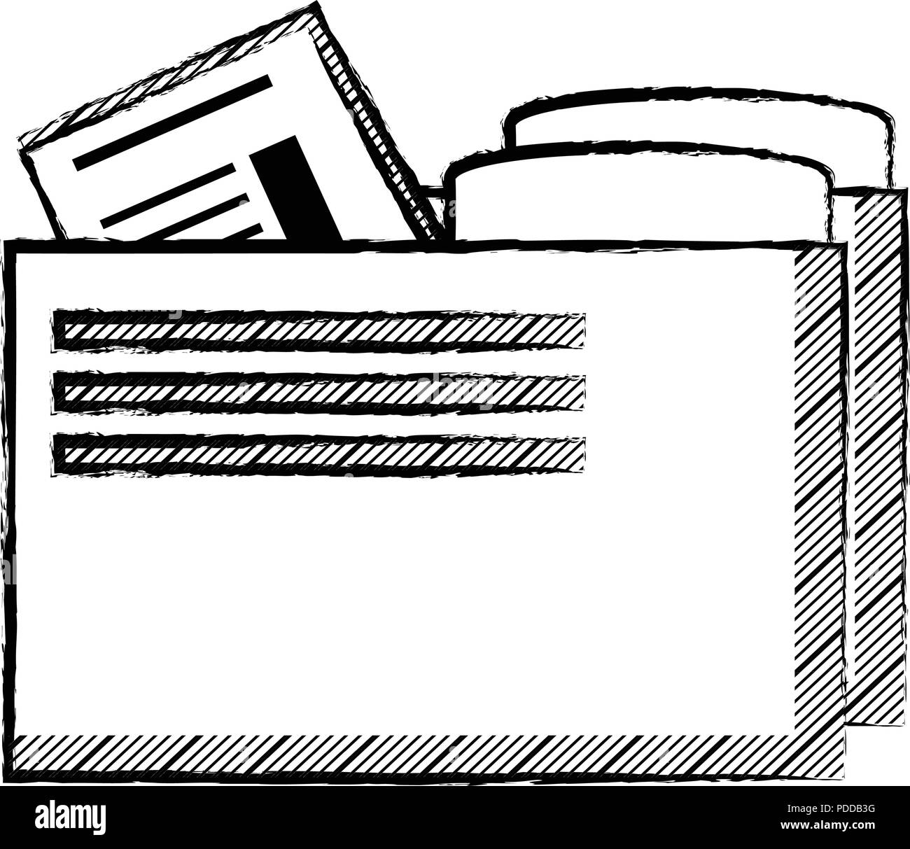 documents and folder over white background, vector illustration Stock ...