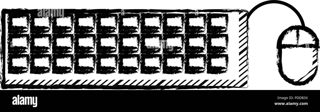 keyboard and mouse icon over white background, vector illustration ...