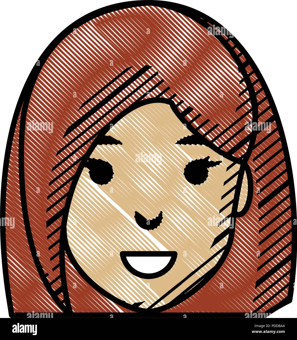 Cartoon Woman Icon Over White Background Vector Illustration Stock
