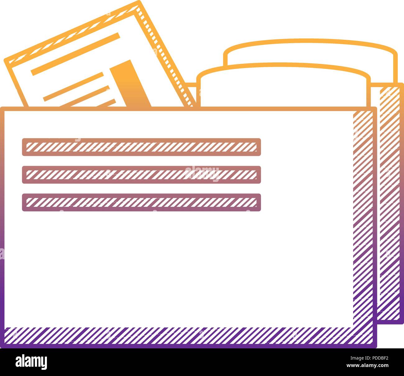 documents and folder over white background, vector illustration Stock ...