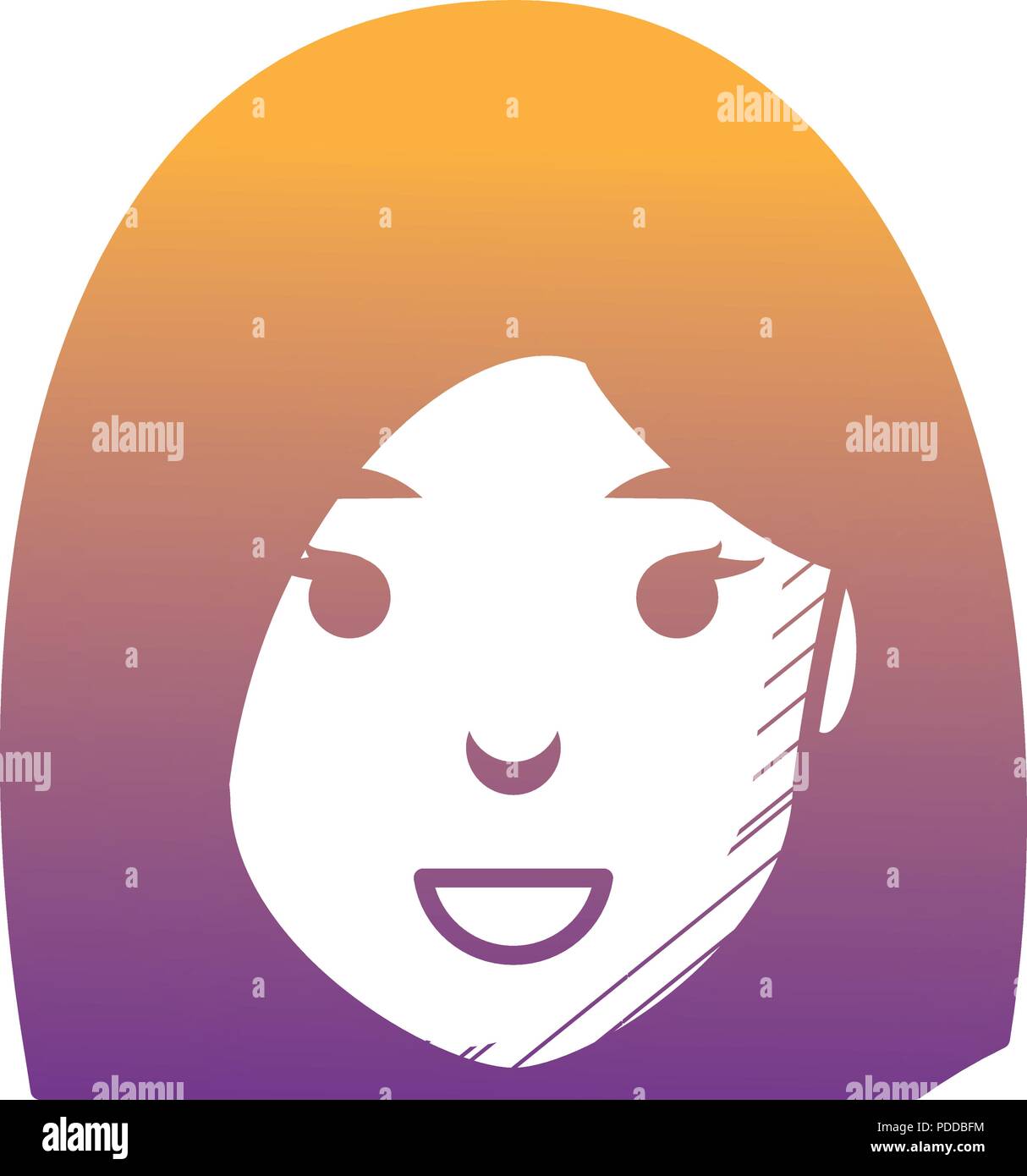 Cartoon Woman Icon Over White Background Vector Illustration Stock