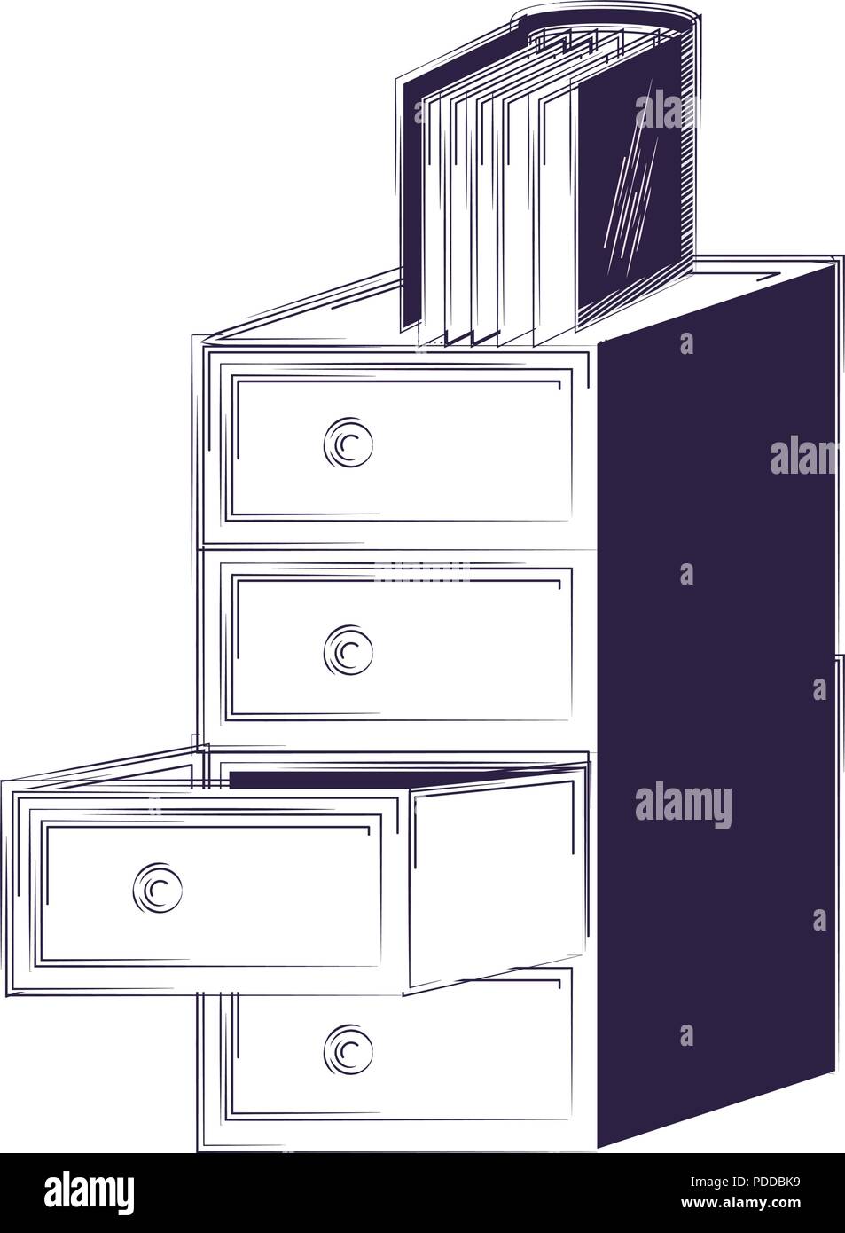 Filing cupboard white background Stock Vector Images - Alamy