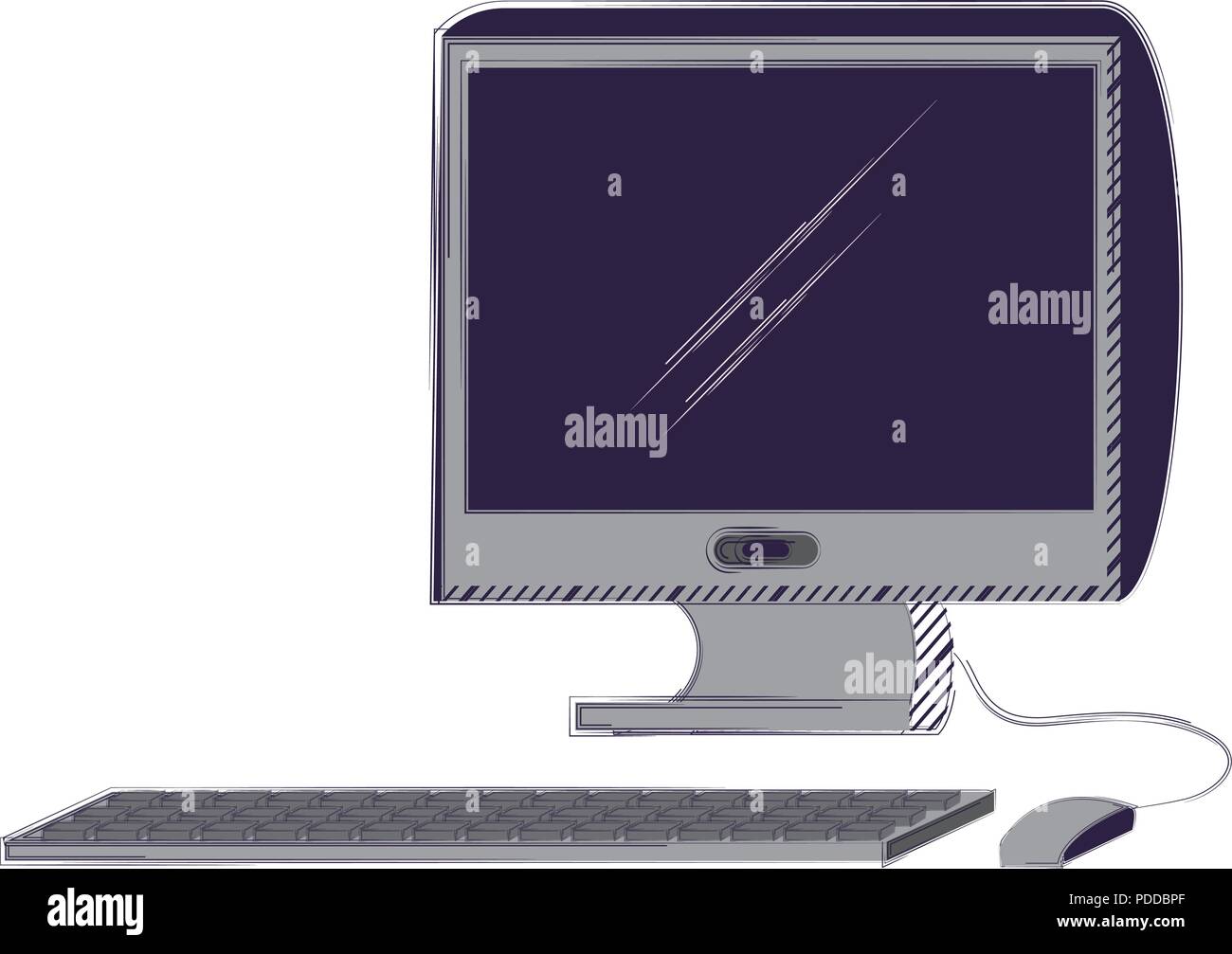 monitor computer icon over white background, vector illustration Stock ...