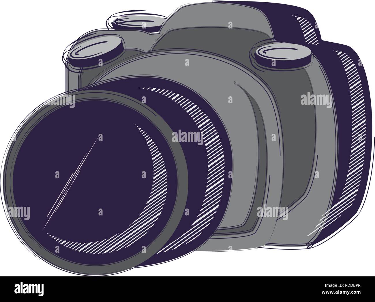 photographic camera icon over white background, vector illustration ...