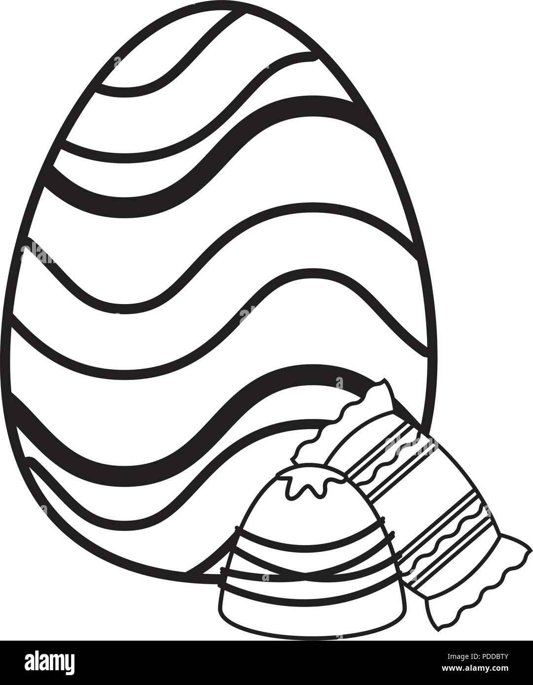 easter egg and chocolate candies over white background, vector ...