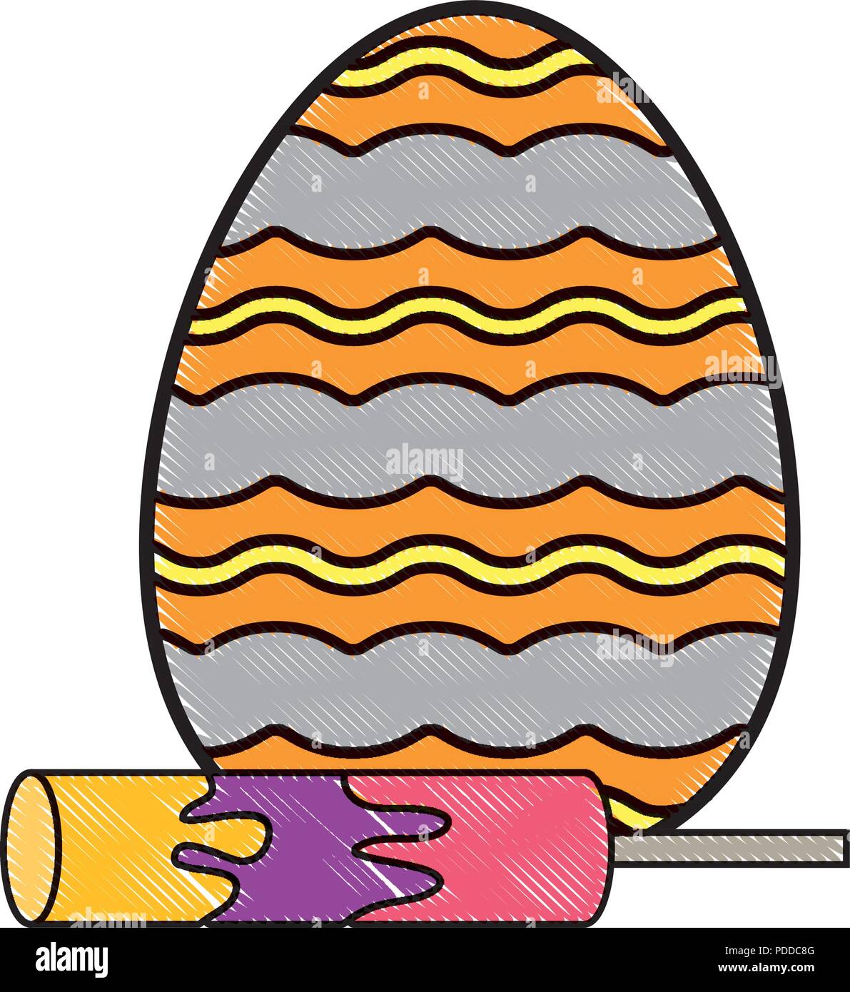 easter egg and candy stick over white background, vector illustration ...