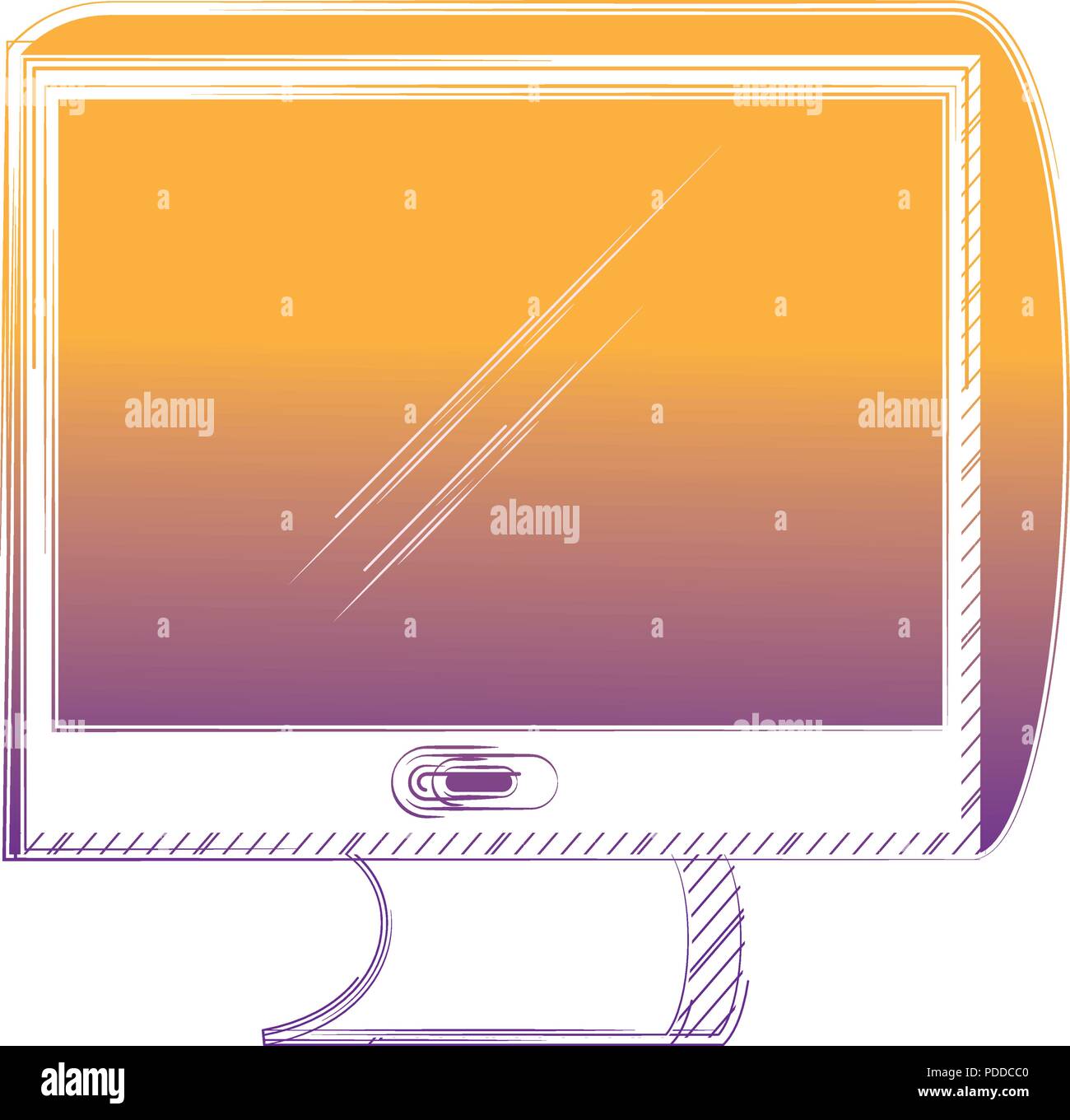 monitor computer icon over white background, vector illustration Stock ...