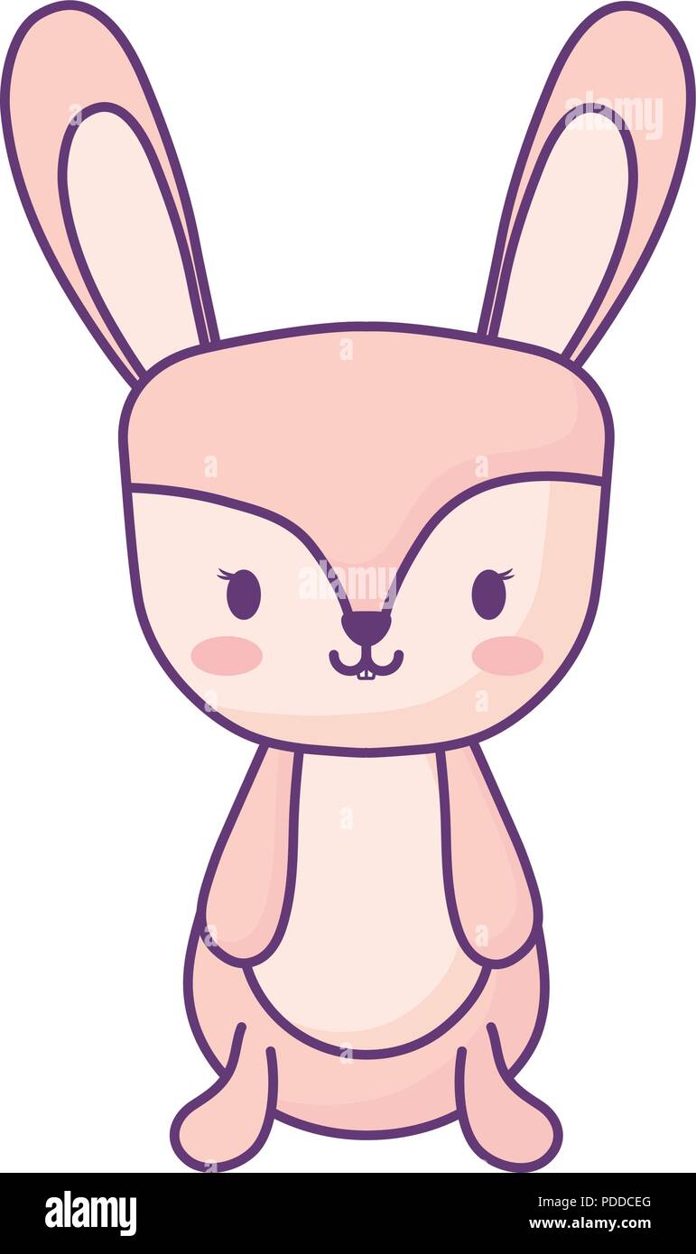 cute rabbit icon over white background, vector illustration Stock ...