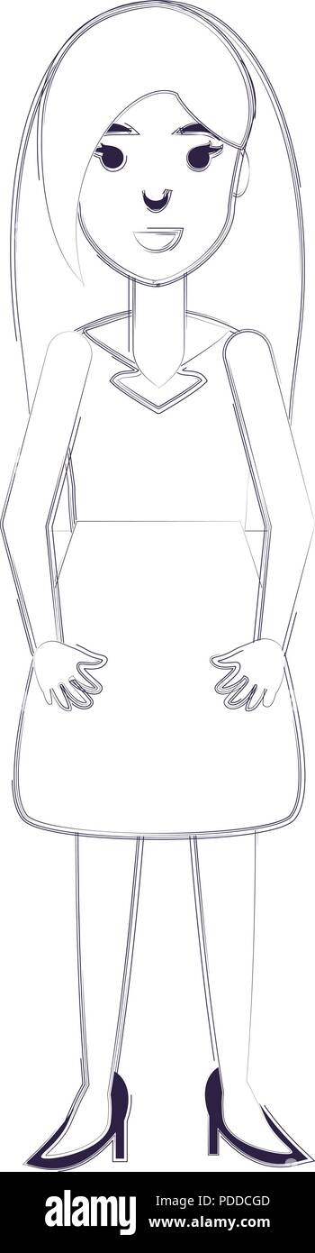 cartoon designer woman icon over white background, vector illustration ...