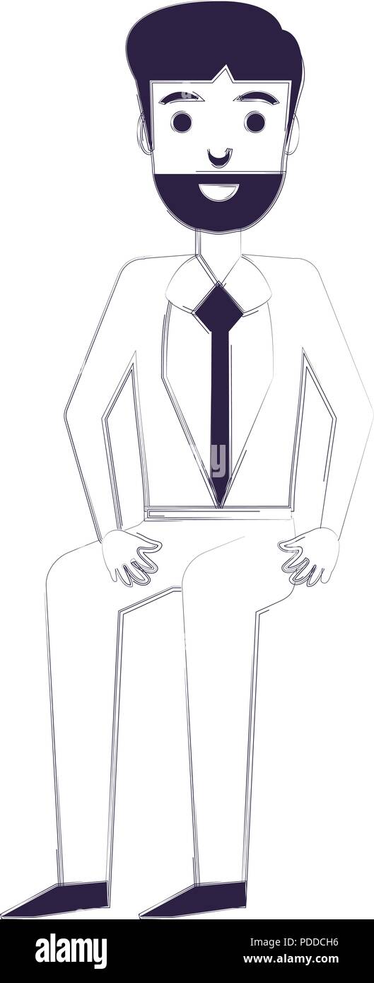 cartoon businessman icon over white background, vector illustration ...