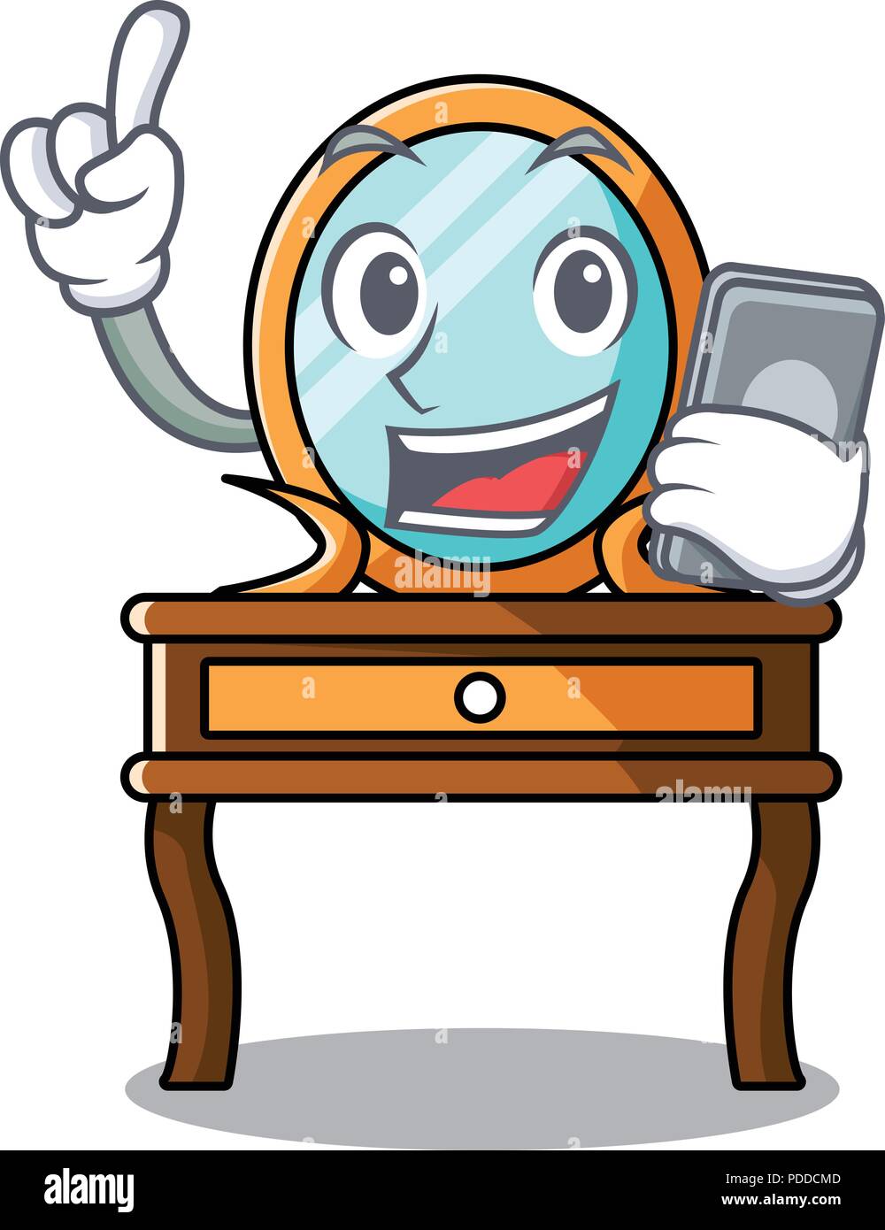 With phone dressing table character cartoon Stock Vector Image & Art ...