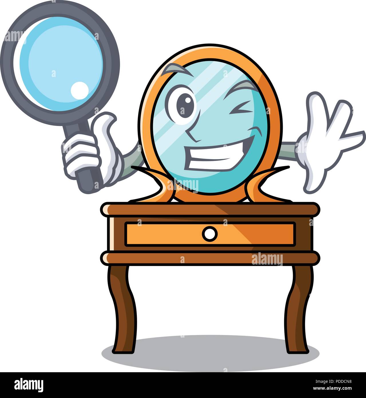 Detective dressing table character cartoon Stock Vector Image & Art - Alamy
