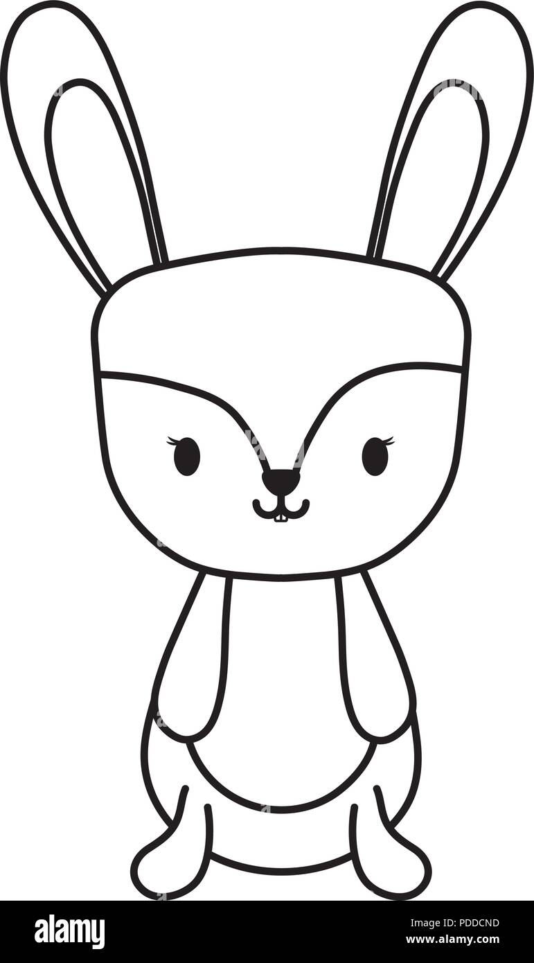 cute rabbit icon over white background, vector illustration Stock ...