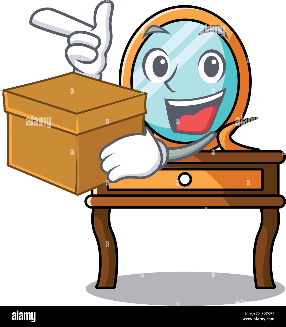With box dressing table character cartoon Stock Vector Image & Art - Alamy