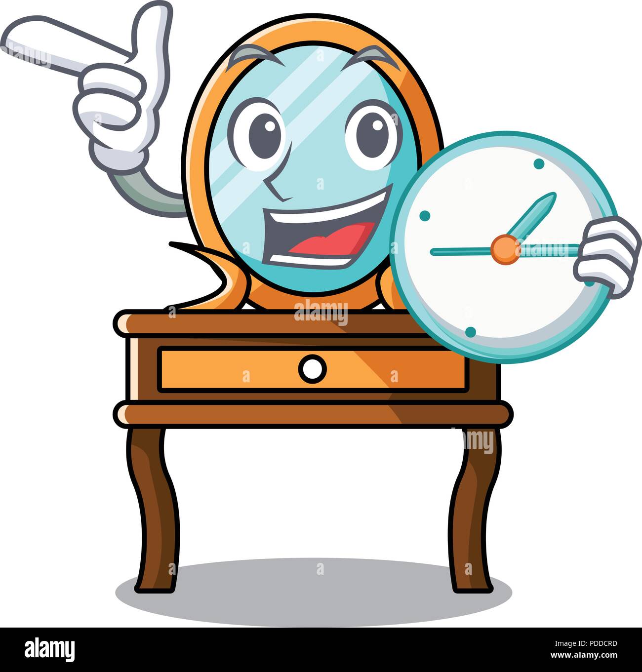 With clock dressing table character cartoon Stock Vector Image & Art ...