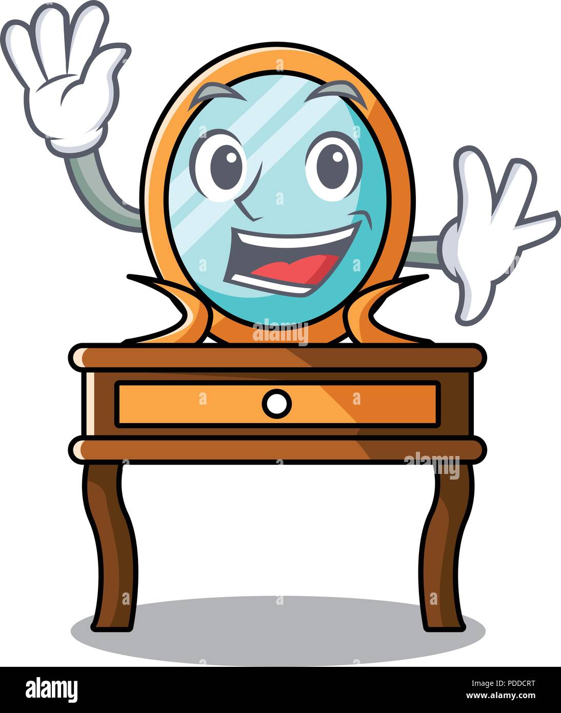 Waving dressing table character cartoon Stock Vector Image & Art - Alamy