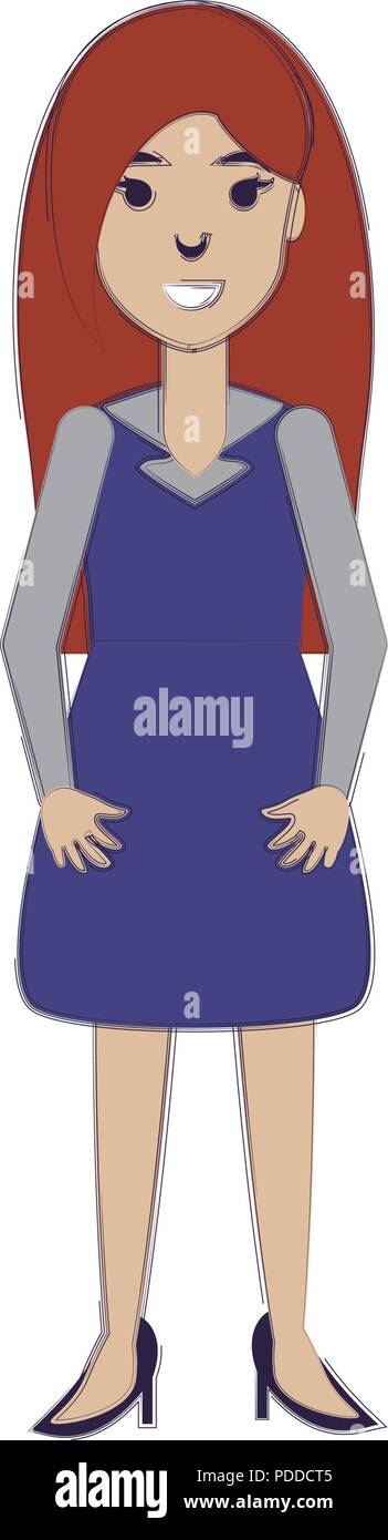 cartoon designer woman icon over white background, vector illustration ...