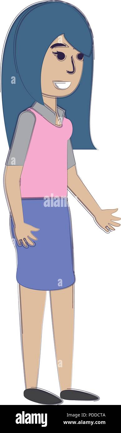 cartoon designer woman icon over white background, vector illustration ...