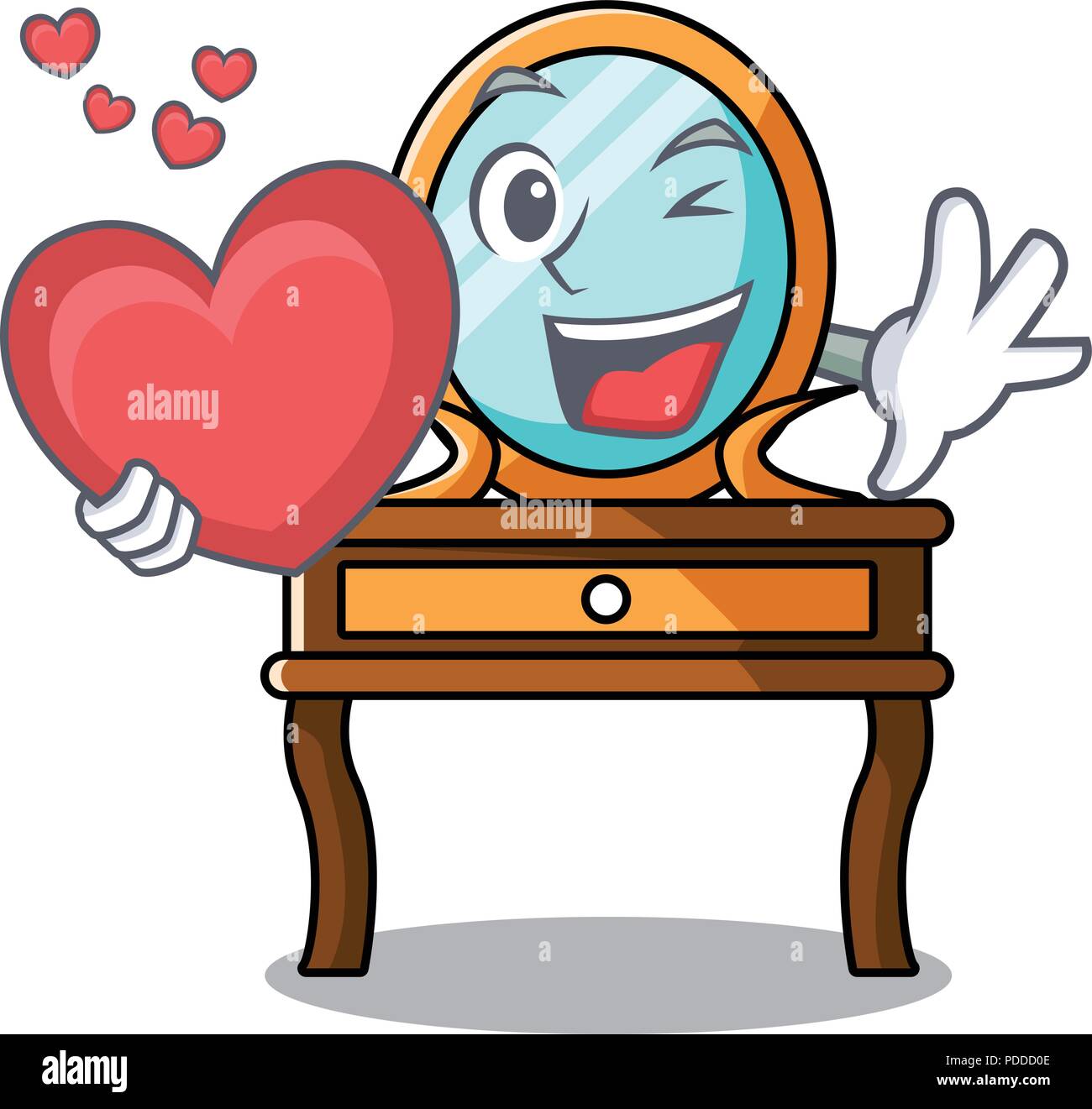With heart dressing table mascot cartoon Stock Vector Image & Art - Alamy