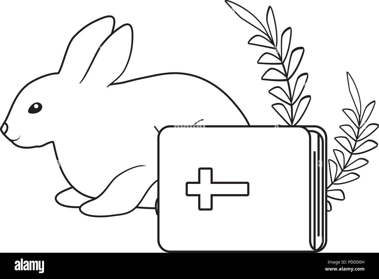 bible and cute rabbit over white background, vector illustration Stock ...