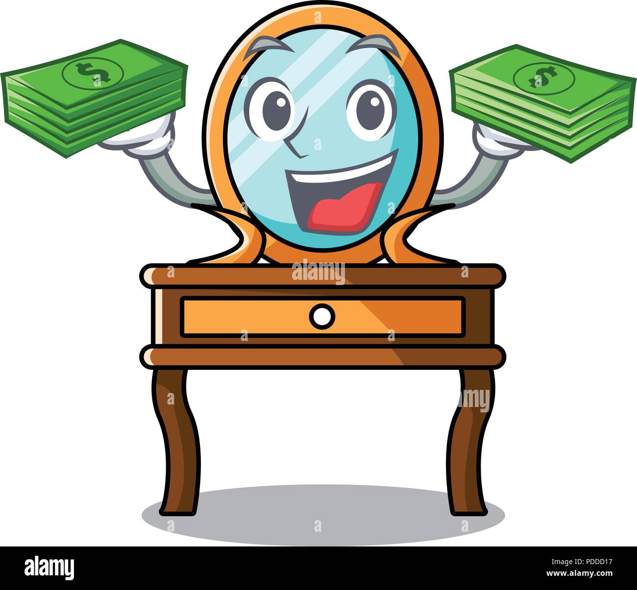 With money dressing table mascot cartoon Stock Vector Image & Art - Alamy