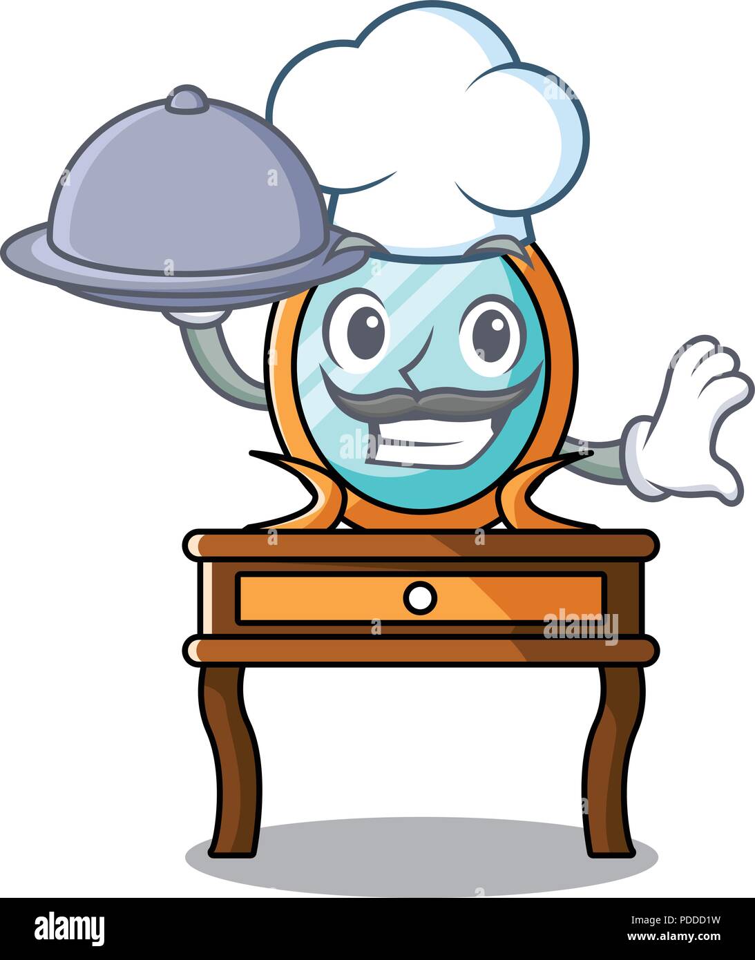 Chef with food dressing table mascot cartoon Stock Vector Image & Art ...