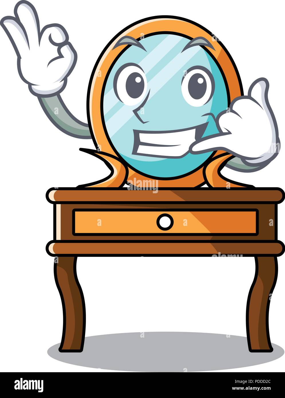 Call me dressing table mascot cartoon Stock Vector Image & Art - Alamy