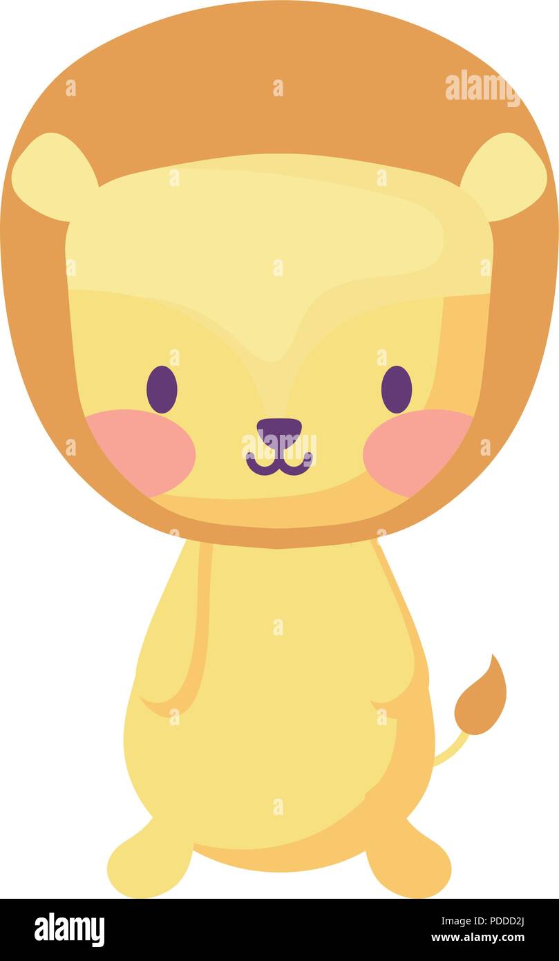 cute lion icon over white background, vector illustration Stock Vector ...