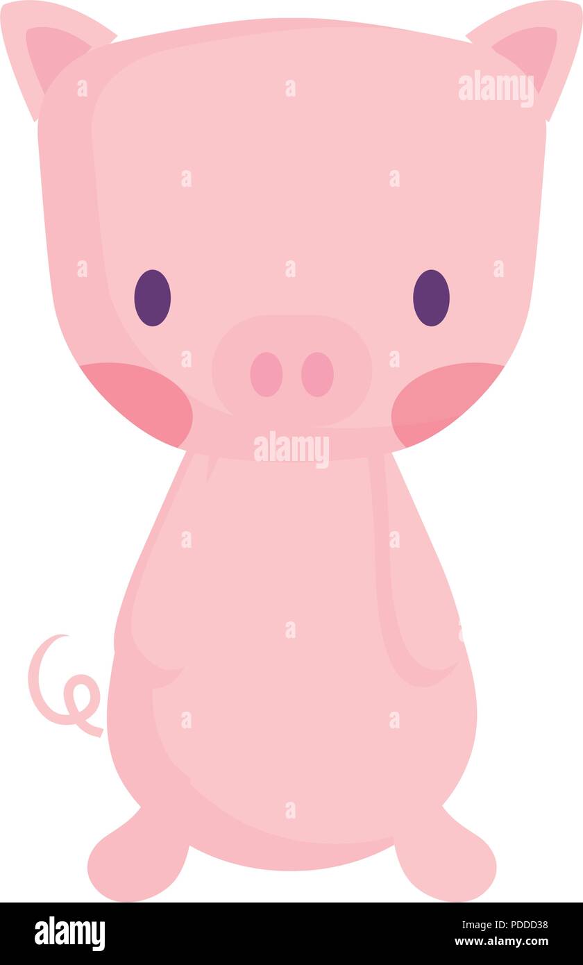 cute pig icon over white background, vector illustration Stock Vector ...