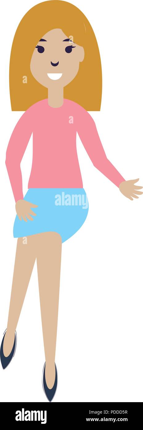 cartoon designer woman icon over white background, vector illustration ...