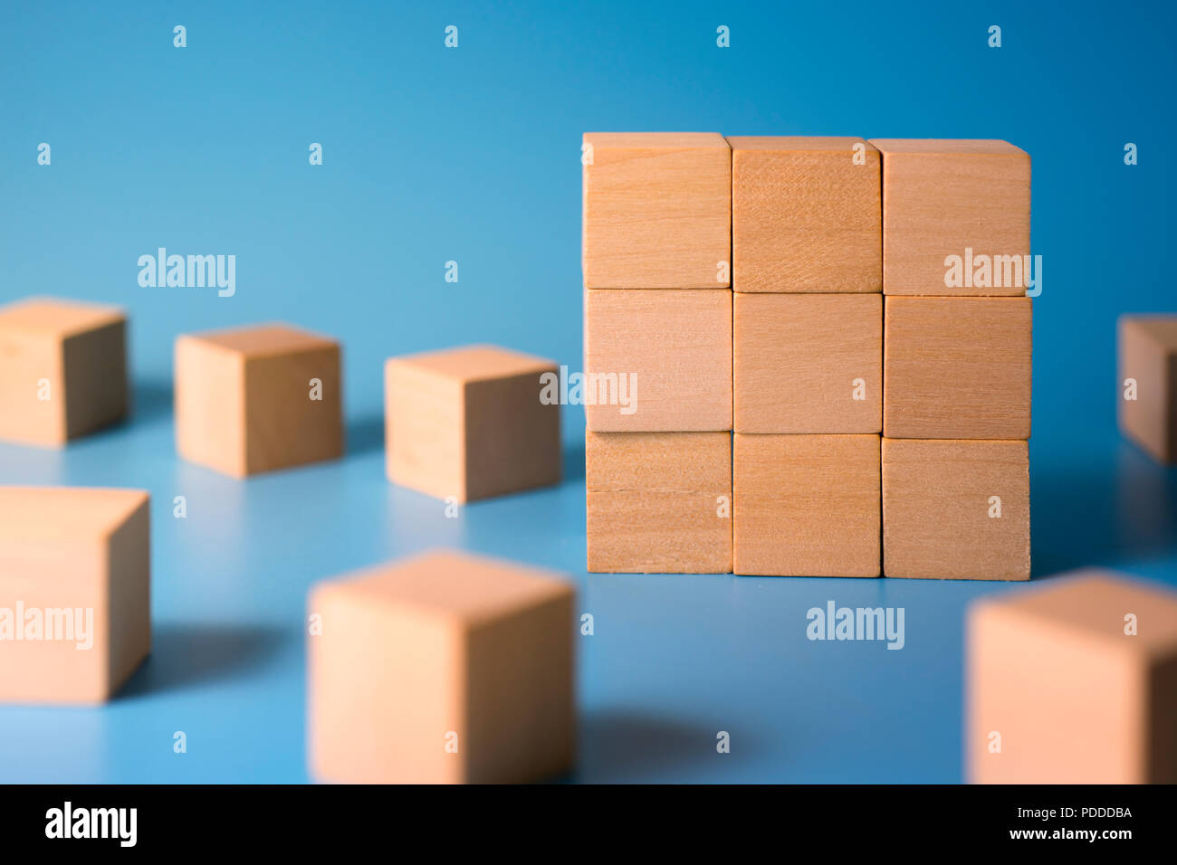 Wood block staking can be use for business infographic template or ...