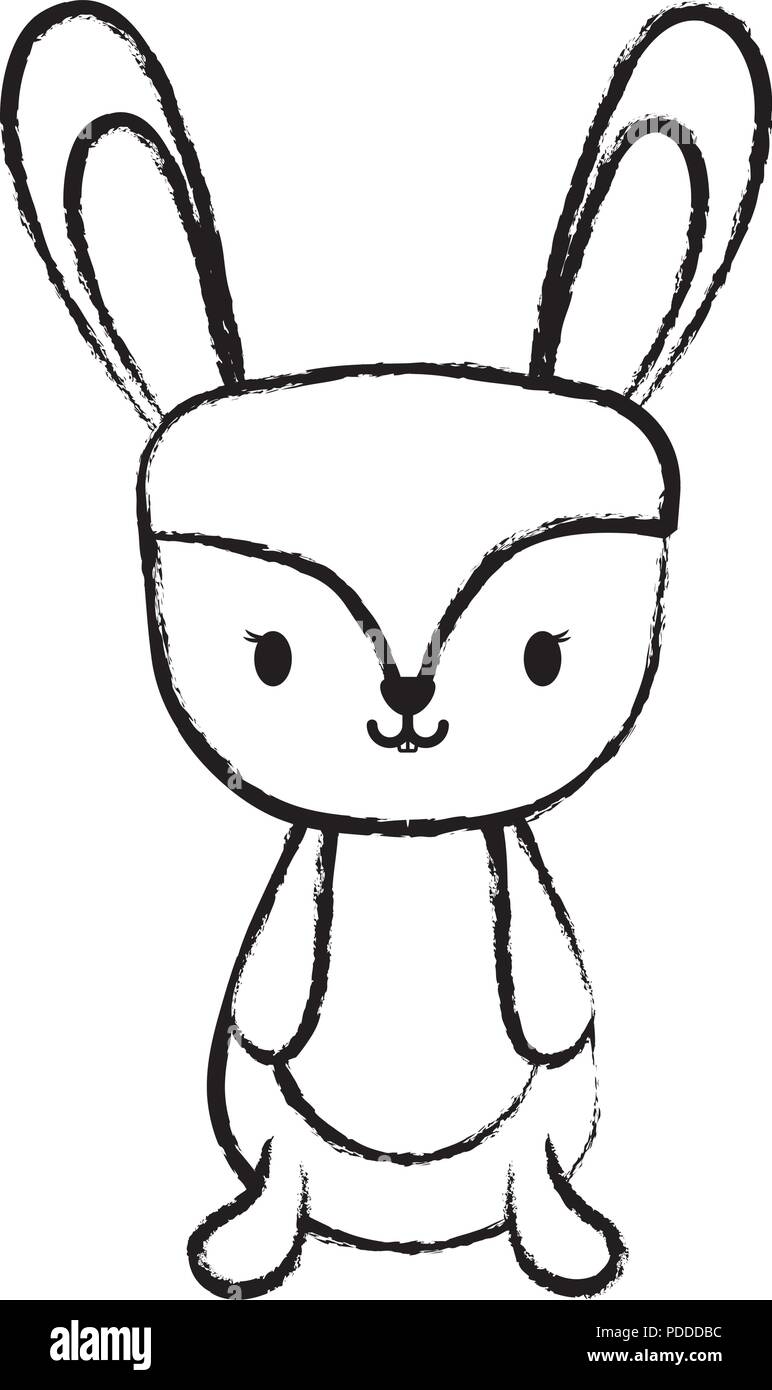 cute rabbit icon over white background, vector illustration Stock ...