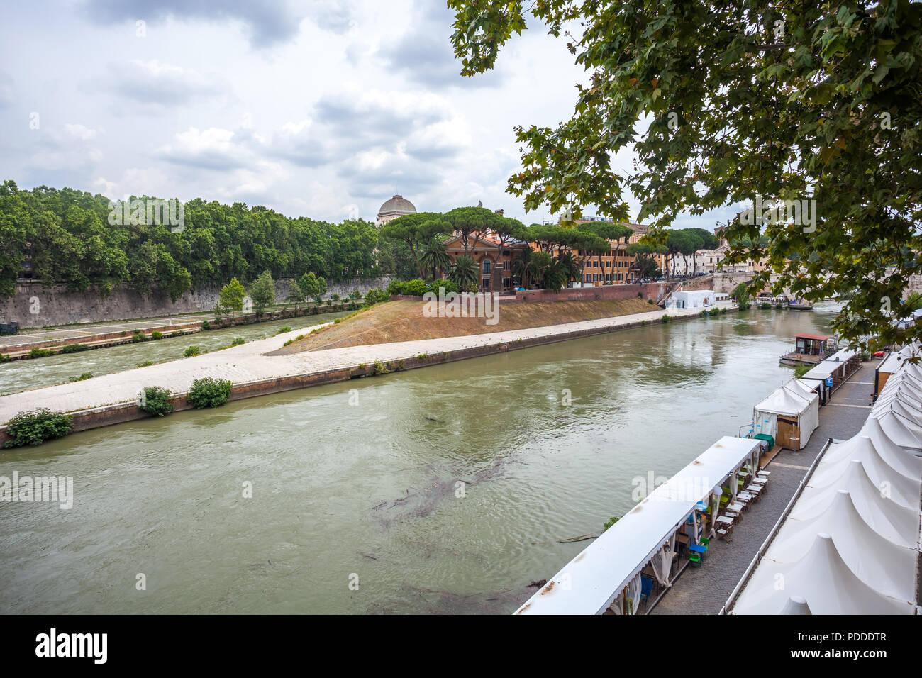 Tiberina Island (Isola Tiberina) on the river Tiber in Rome, Italy ...